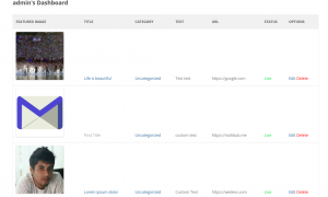 Frontend User Dashboard - weDevs