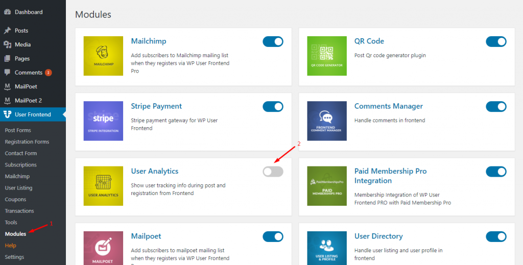 User Analytics - weDevs