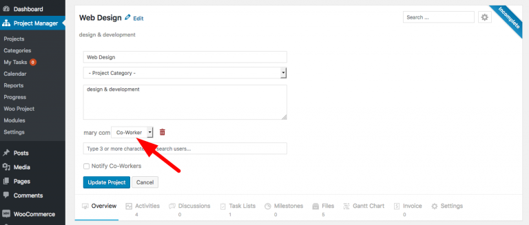 How To Add Users To A Project In Wp Project Manager Wedevs