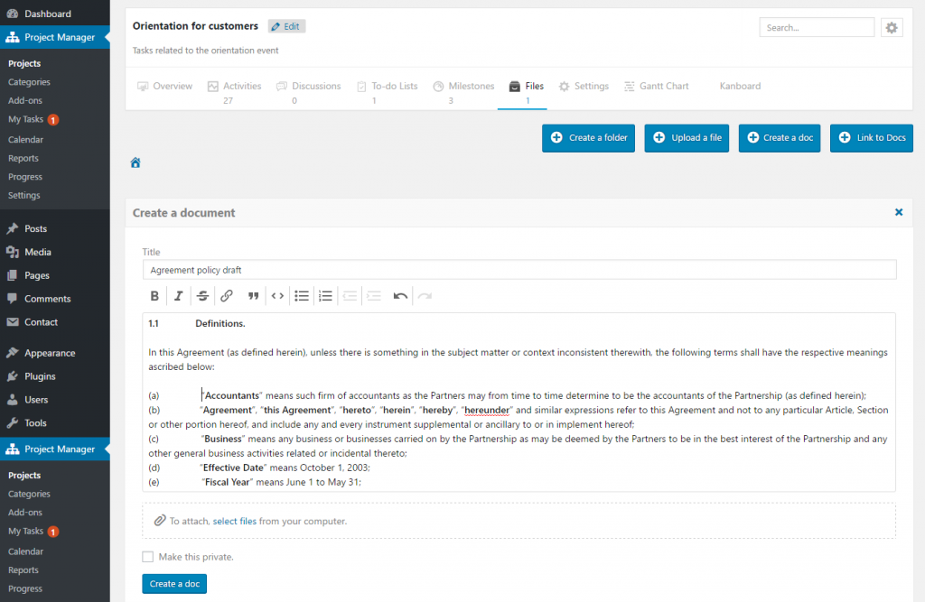 New in WP Project Manager: More Reports & File Management Features - weDevs