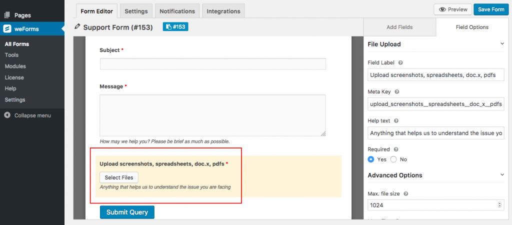 How To Easily Create File Upload Form In Wordpress With Weforms Wedevs