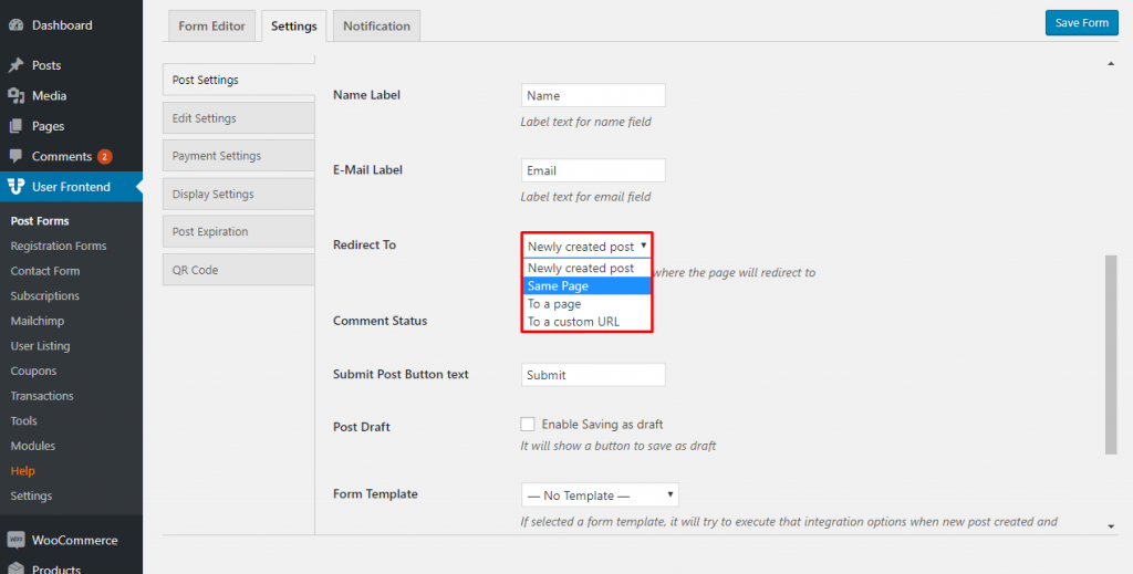 How To Set Up Submission Confirmation Message - weDevs