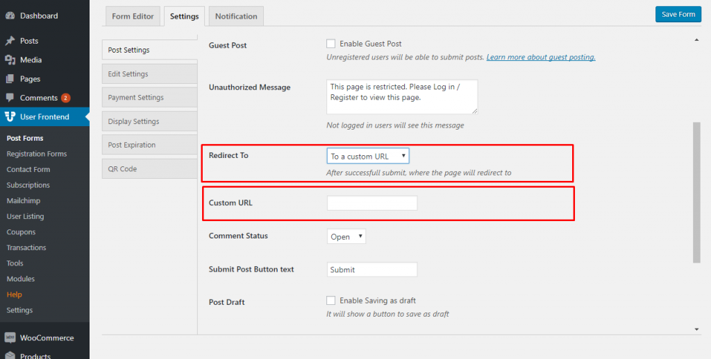 How To Set Up Submission Confirmation Message - weDevs