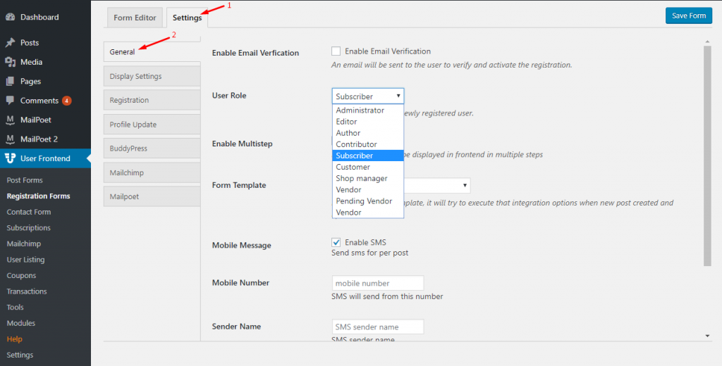 How to Allow Different User Roles in Registration Form - weDevs