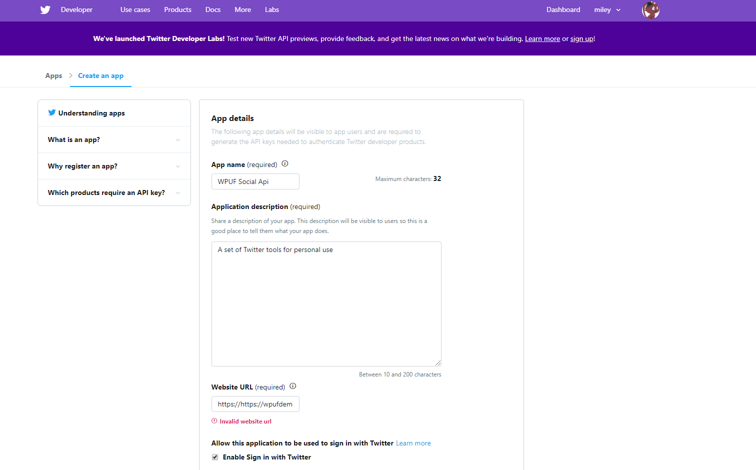 Configuring Twitter - weDevs