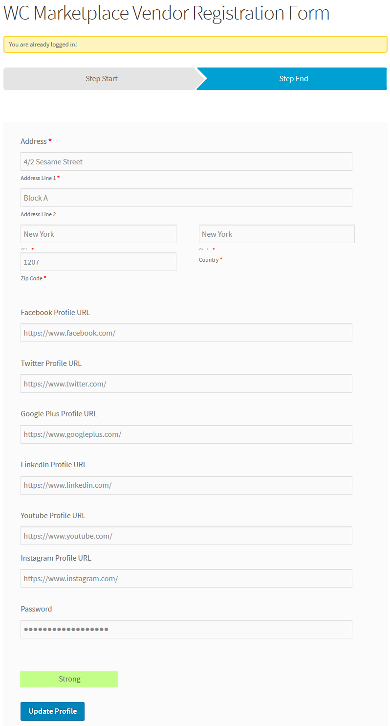 WC Marketplace Registration Template - weDevs