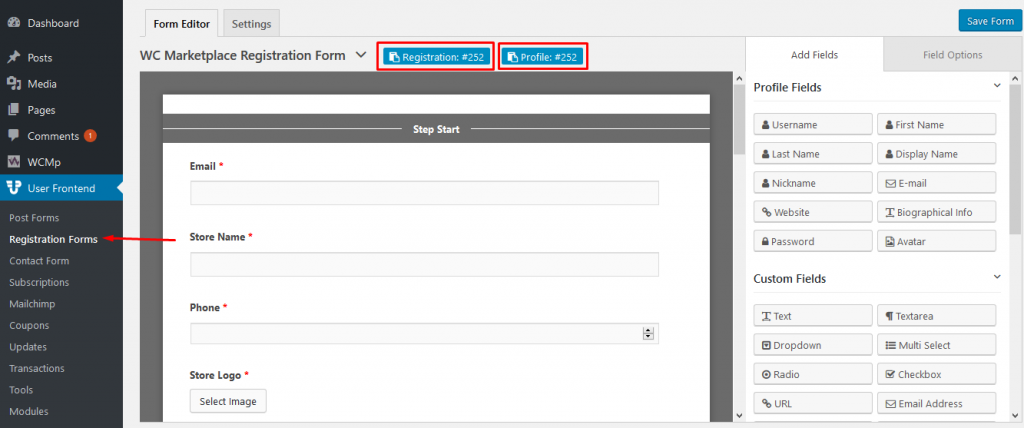 WC Marketplace Registration Template - weDevs