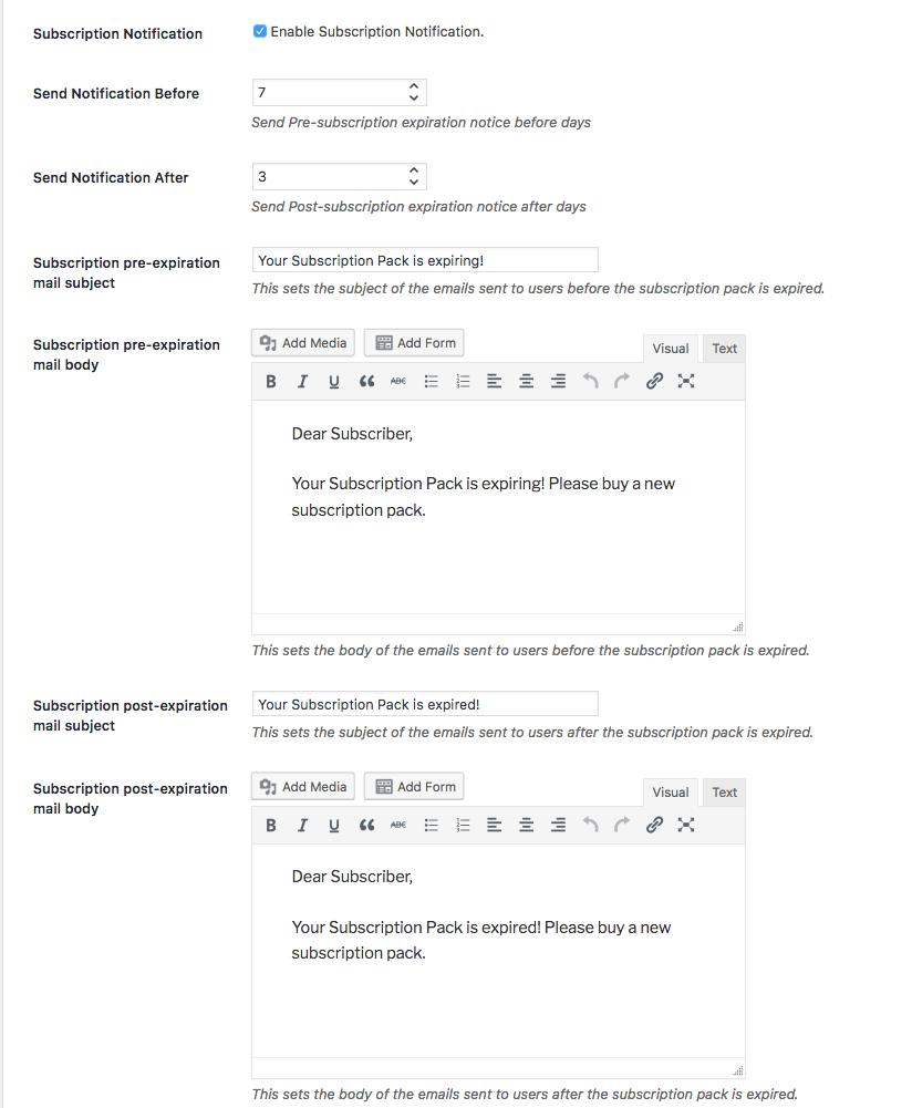 Subscription Expiration Notification - weDevs