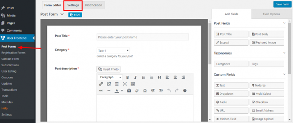 How to Restrict Submission in WP User Frontend - weDevs