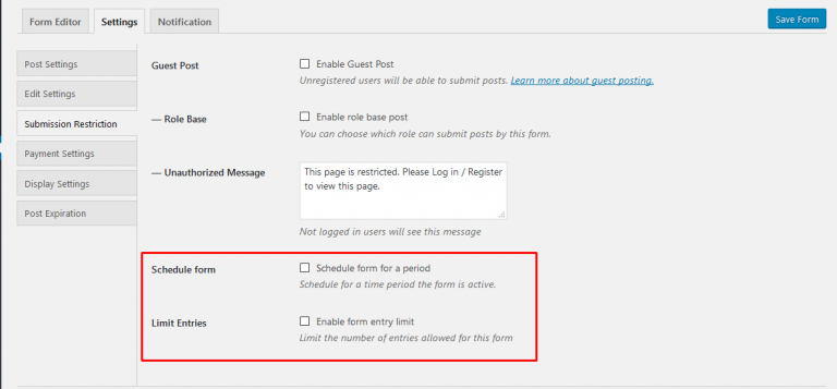 How to Restrict Submission in WP User Frontend - weDevs