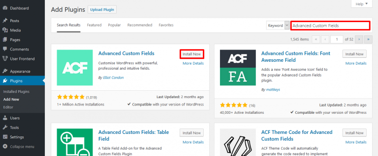 Advanced Custom Fields (ACF) Plugin Integration - weDevs