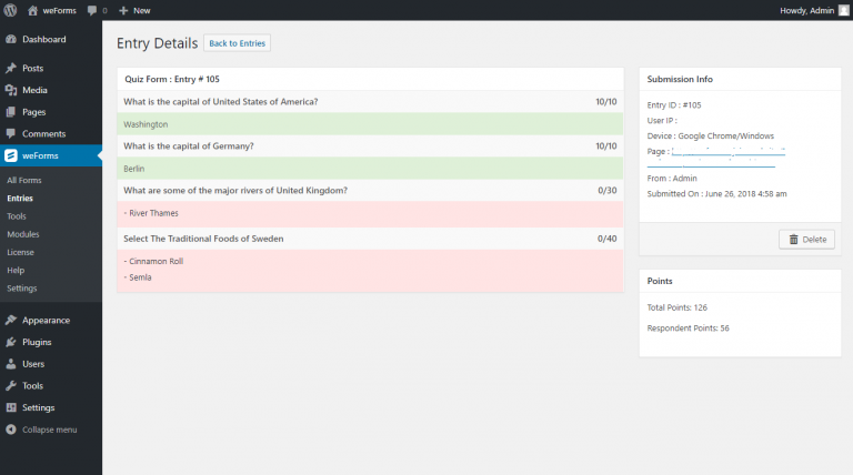Create Quiz Forms easily for your WordPress Site using weForms - weDevs