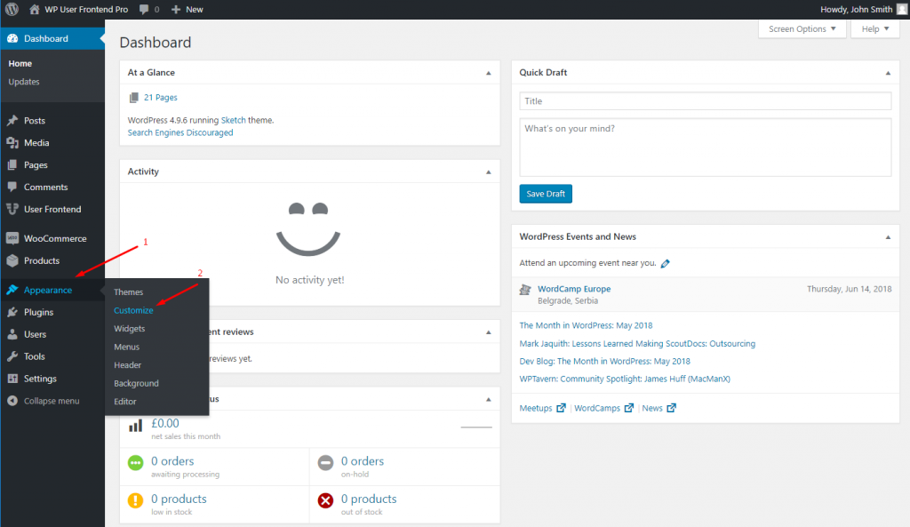 WordPress Frontend Style Customizer For WP User Frontend - weDevs