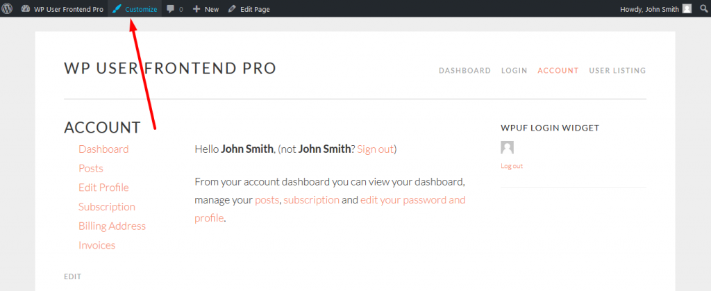 How to use WPUF Customizer - weDevs