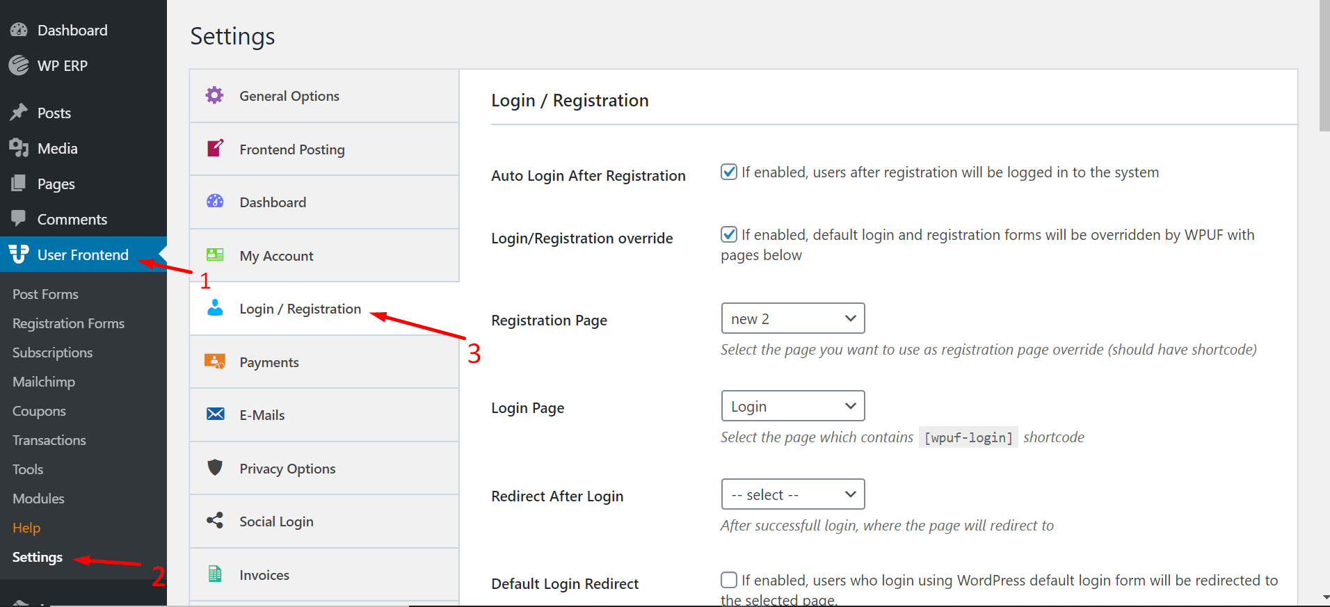 Show Registration/Profile Form Fields on User Edit Page - weDevs