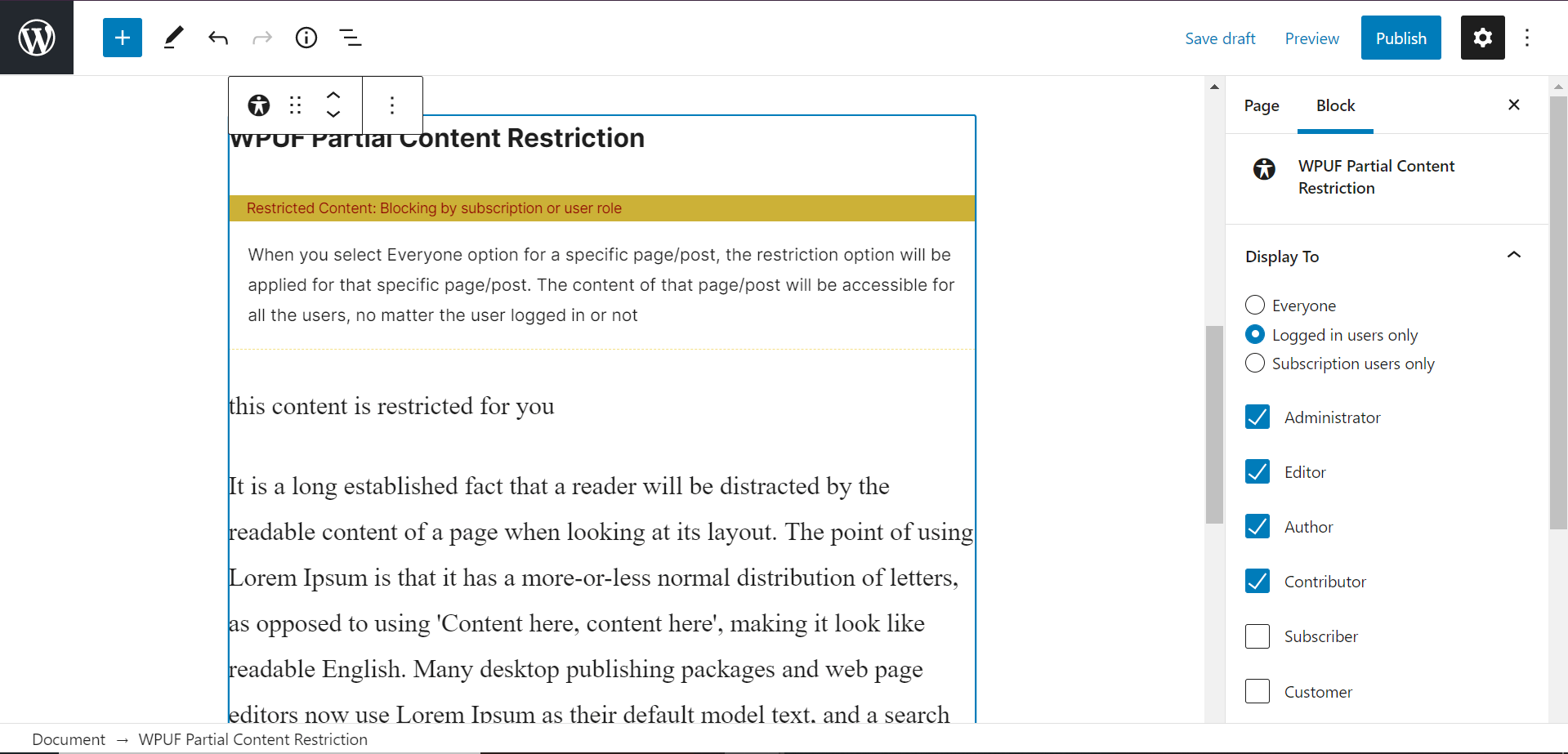 How to Set up Partial Content Restriction in WordPress - weDevs