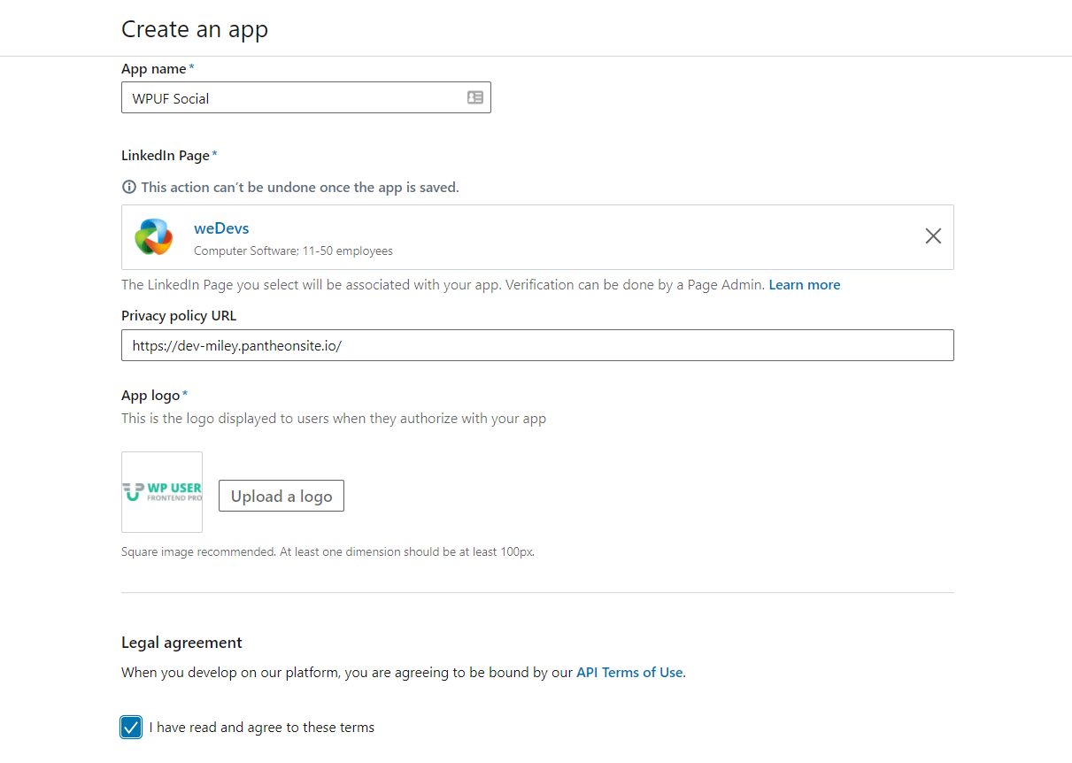 Configuring LinkedIn - weDevs
